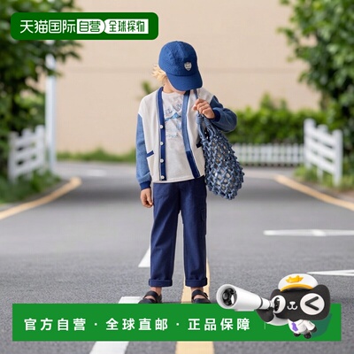 欧洲直邮Bonpoint小樱桃 Francis男孩靛蓝色条纹泡泡纱工装裤