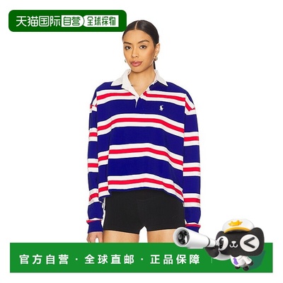 香港直邮Polo Ralph Lauren Polo 拉夫 劳伦 女士 条纹短款针织橄