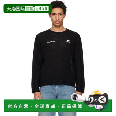 香港直邮Courreges 男士 黑色 Printed Mesh T恤 126JTS060JS0069