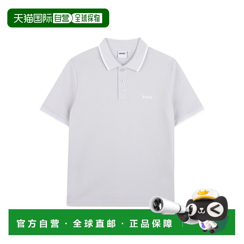 1h可退 香港直邮BOSS 波士 男童 MANICHE CORTE Polo衫童装 J5316