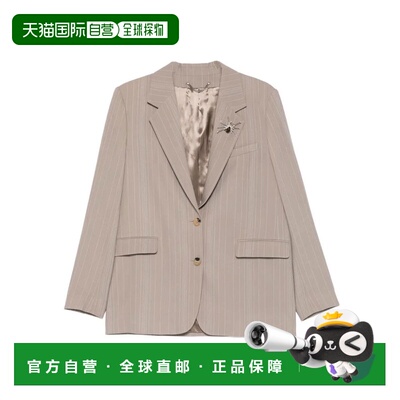 1h可退 香港直邮GOLDEN GOOSE 女士 BROCHE 细条纹宽松款羊毛混纺
