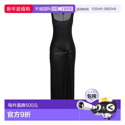 香港直邮Pinko 品高 女士 紧身连衣裙 BLACK 黑色长裙时尚舒适