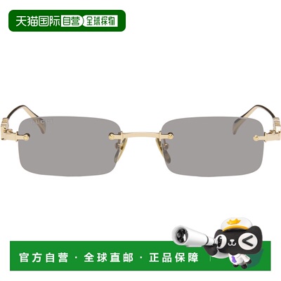 1h可退 香港直邮Gucci 古驰 女士 金色太阳镜 GG1808S003003GOLD