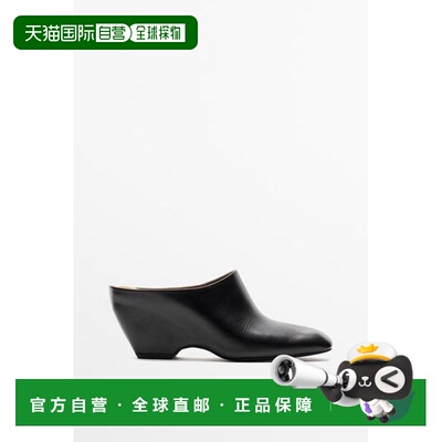 欧洲直邮Massimo Dutti 麦西姆杜特 女款 皮革穆勒鞋坡跟
