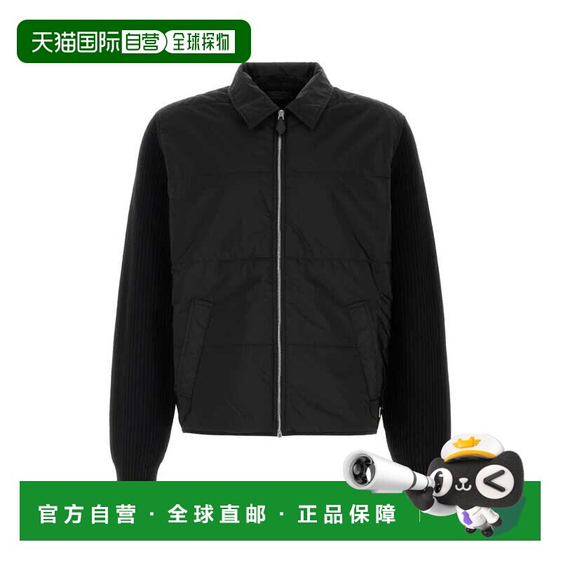 香港直邮Prada 普拉达 男士 黑色羊毛针织开衫 UMG472SOOO6241