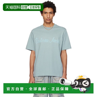 香港直邮AMIRI 男士 蓝色 Chateau Tonal T恤 AMTOJR1060