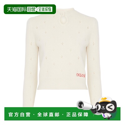 香港直邮Chloe 羊毛和羊绒针织徽标长袖针织衫套衫 CH25WMP08590