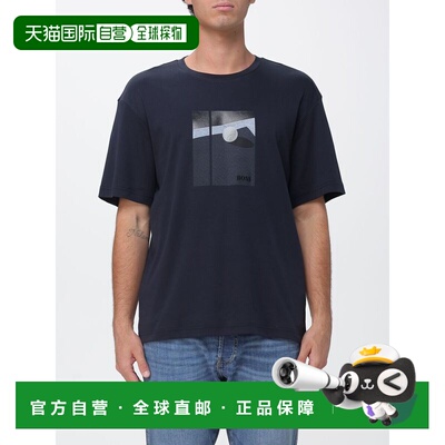 香港直邮BOSS 男士T恤 50554365402 SS2026 蓝色 T-shirt in coto