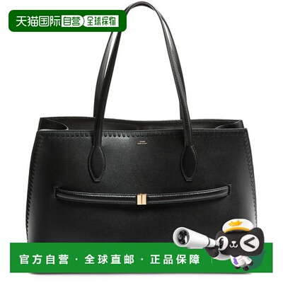 自营欧洲直邮Toteme Cabas女士黑色皮革logo标识托特包手提包