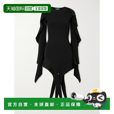 1h可退 香港直邮Mugler 穆勒 女士 不对称弹性针织迷你连衣裙 24S