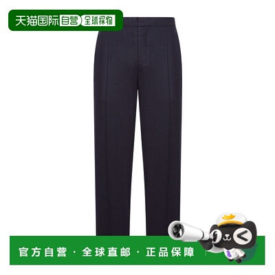 香港直邮Zegna 压褶长裤 UGI20A2TT46杰尼亚男装直筒裤