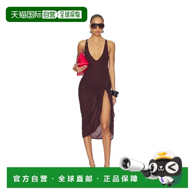 1h可退 香港直邮The Attico 女士 高开叉中长连衣裙 260WCW00278