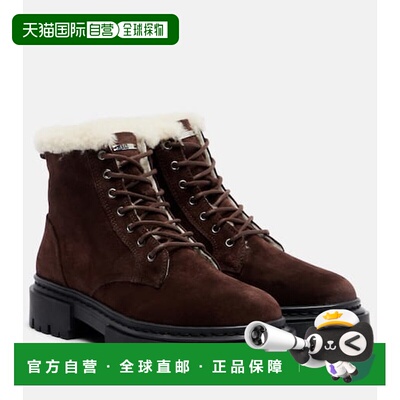 1h可退 香港直邮Staud 女士 Henry 皮毛内里绒面革战地靴