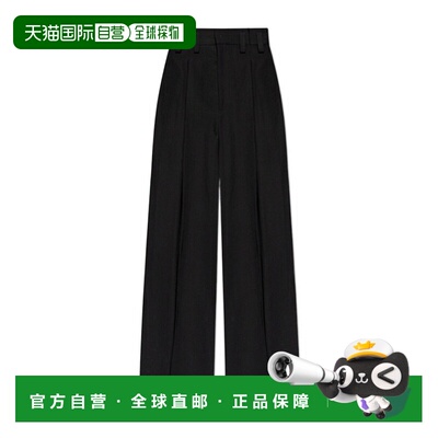 1h可退 香港直邮Jil Sander 黑色褶裥长裤 J21KA0265-J65005