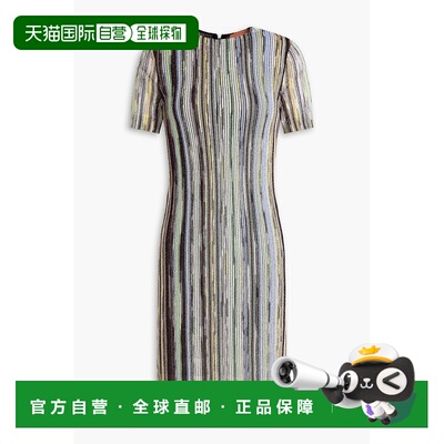 香港直邮MISSONI 米索尼 女士 金属感条纹钩花迷你连衣裙 DS25SG1