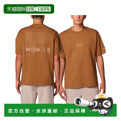 自营欧洲直邮Columbia CSC Heritage男士驼棕色棉圆领短袖T恤