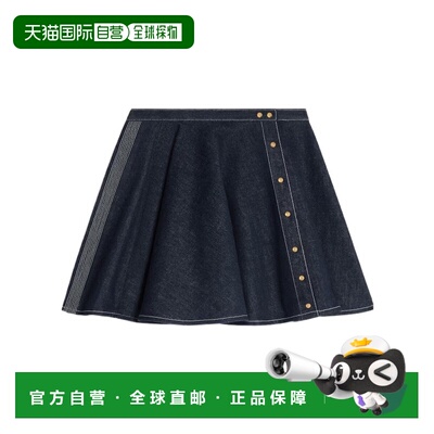 1h可退 香港直邮CELINE 女士半身裙 RJ0A5726V07IN CO 蓝色 牛仔