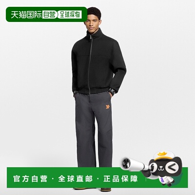 自营1h可退 欧洲直邮LV路易威登 Blason男士黑色羊毛老花罗纹袖口
