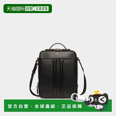 自营欧洲直邮Bally巴利 Mythos男士再生皮革黑色单肩包斜挎包