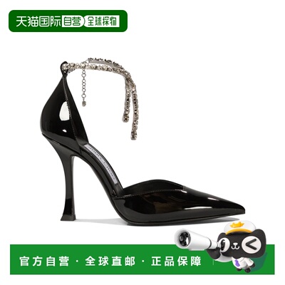 1h可退 香港直邮JIMMY CHOO 女士高跟鞋 STEVIE100PATBLACKBLACK