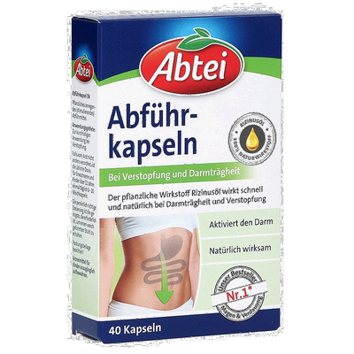 欧洲直邮德国Abtei初榨蓖麻油胶囊便秘通便排便40粒