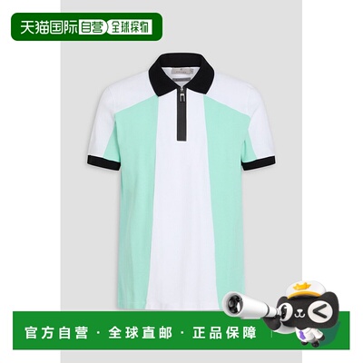 香港直邮Canali 康钠丽 男士 拼色棉质凸纹布Polo衫 T0736MY01528