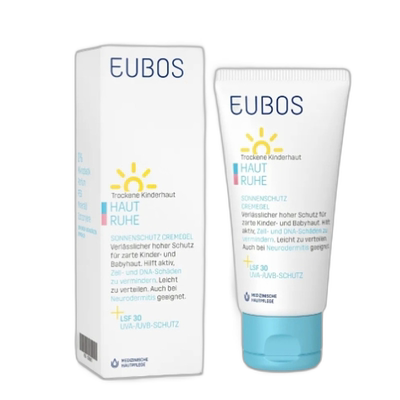 德国Eubos儿童防晒霜凝胶SPF30+Uva干燥皮肤护理50Ml正品