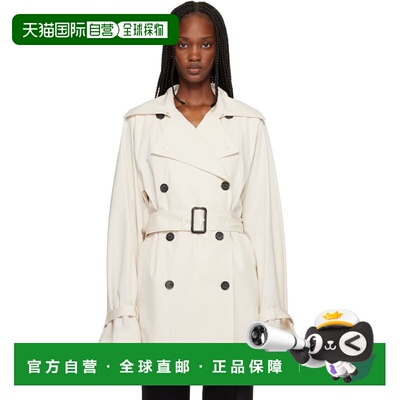 香港直邮toteme 女士 灰白色 Washed Cotton 风衣 262WRO0288FB06