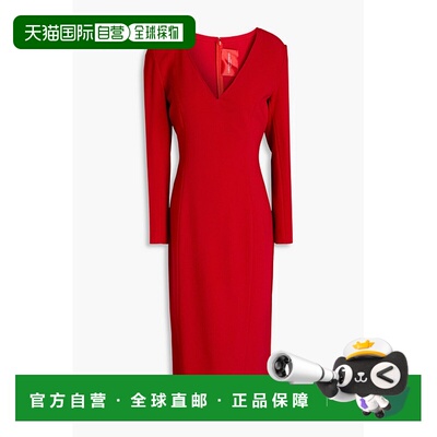 1h可退 香港直邮CAROLINA HERRERA 女士 绉纱中长连衣裙 ICN11N50