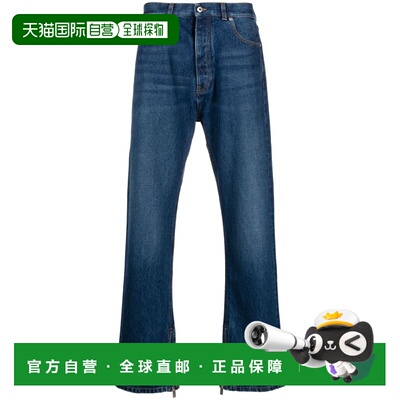 1h可退 香港直邮off-white 男士 蓝色褪色牛仔裤 OMYA177F23DEN00