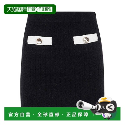 1h可退 香港直邮SELF-PORTRAIT 女士半身裙 AW24074SKB AW2024 黑