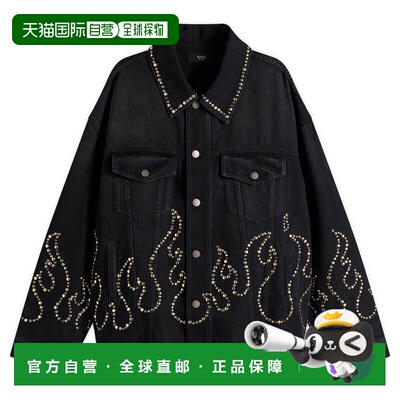 1h可退 香港直邮AMIRI 男士 Flames 铆钉机车夹克 AMOUJA1154