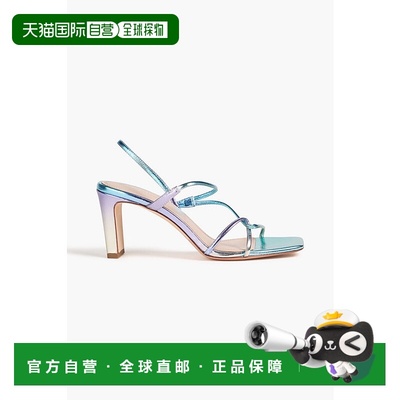 香港直邮Sandro 女士 金属感皮质凉鞋单鞋 SFACH01114BLUESILVER