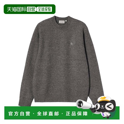 自营欧洲直邮Carhartt WIP Curtis炭灰色腈纶刺绣Logo毛衣男女通