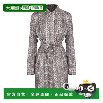 1h可退 香港直邮MaxMara 麦斯玛拉 女士 CHEMISIER 印花真丝连衣