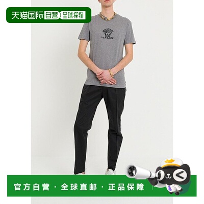 香港直邮Versace logo徽标圆领T恤 A82396A224589A904B短袖范思哲