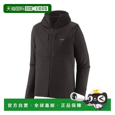 自营欧洲直邮PATAGONIA R1男士黑色再生聚酯拉链抓绒衣外套