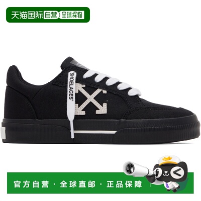 香港直邮off-white 男士 黑色 Vulcanized Low Canvas 运动鞋 OMI