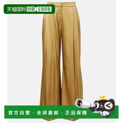 1h可退 香港直邮Nina Ricci 莲娜丽姿 女士 真丝混纺缎面阔腿裤