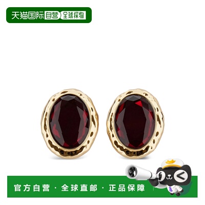 1h可退 香港直邮Self-Portrait 女士 锤痕金色红色耳环 RS26600ER