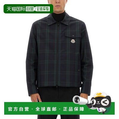 1h可退 香港直邮MONCLER 男士衬衫 2F00007M7484F98 CO 黑色 CHEC
