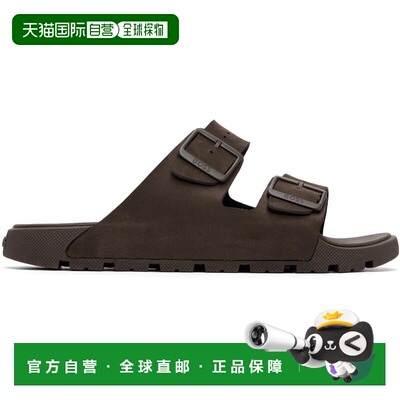 1h可退 香港直邮BOSS 波士 男士 棕色 Twin-Strap Branded Buckle