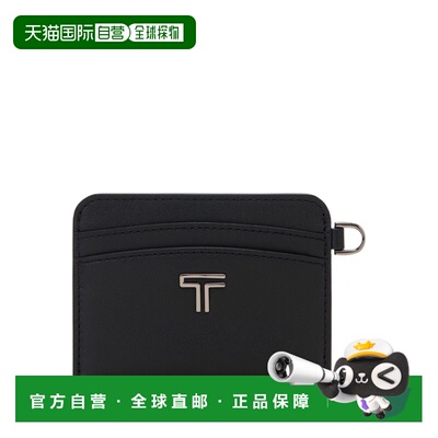 自营欧洲直邮Tumi途明 Belden男士黑色/枪灰色皮革T标识卡包