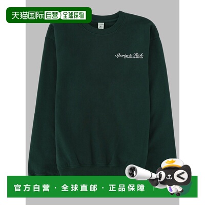 香港直邮SPORTY & RICH 女士 FELPA GIROCOLLO CON 徽标卫衣 ST07