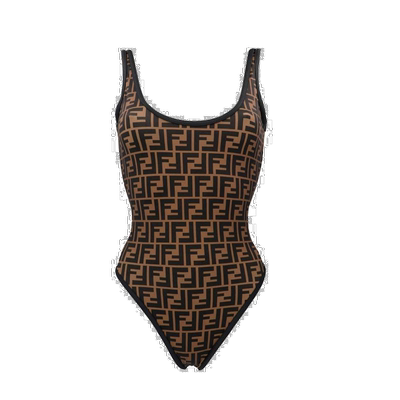 香港直邮Fendi FF logo印花连体泳装 FXB922ADHB泳衣