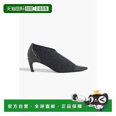 香港直邮toteme 女士 Patent-leather-trimmed 毛毡浅口鞋 251WAS
