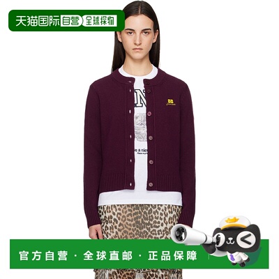 1h可退 香港直邮GANNI 甘尼 女士 酒红色 Wool Mix 开衫 K2593