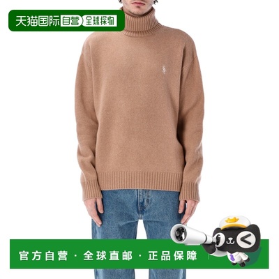 1h可退 香港直邮SPORTY & RICH 男士 RICH 运动羊毛驼色高领上衣