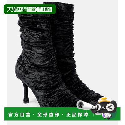 香港直邮Jimmy Choo 周仰杰 女士 Lotta 85 天鹅绒短靴