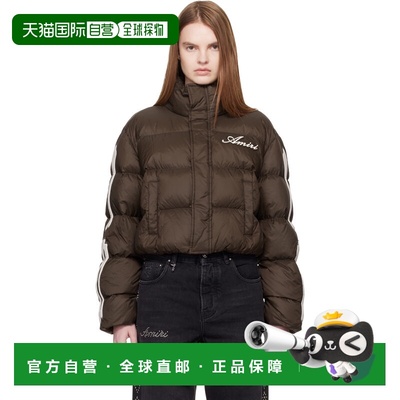 香港直邮AMIRI 女士 棕色 Bones Cropped 羽绒夹克 AWOUDW1003